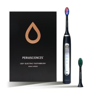 periosciences led² electric toothbrush – 4 brush mode rechargeable toothbrush light therapy for oral care – teeth whitening