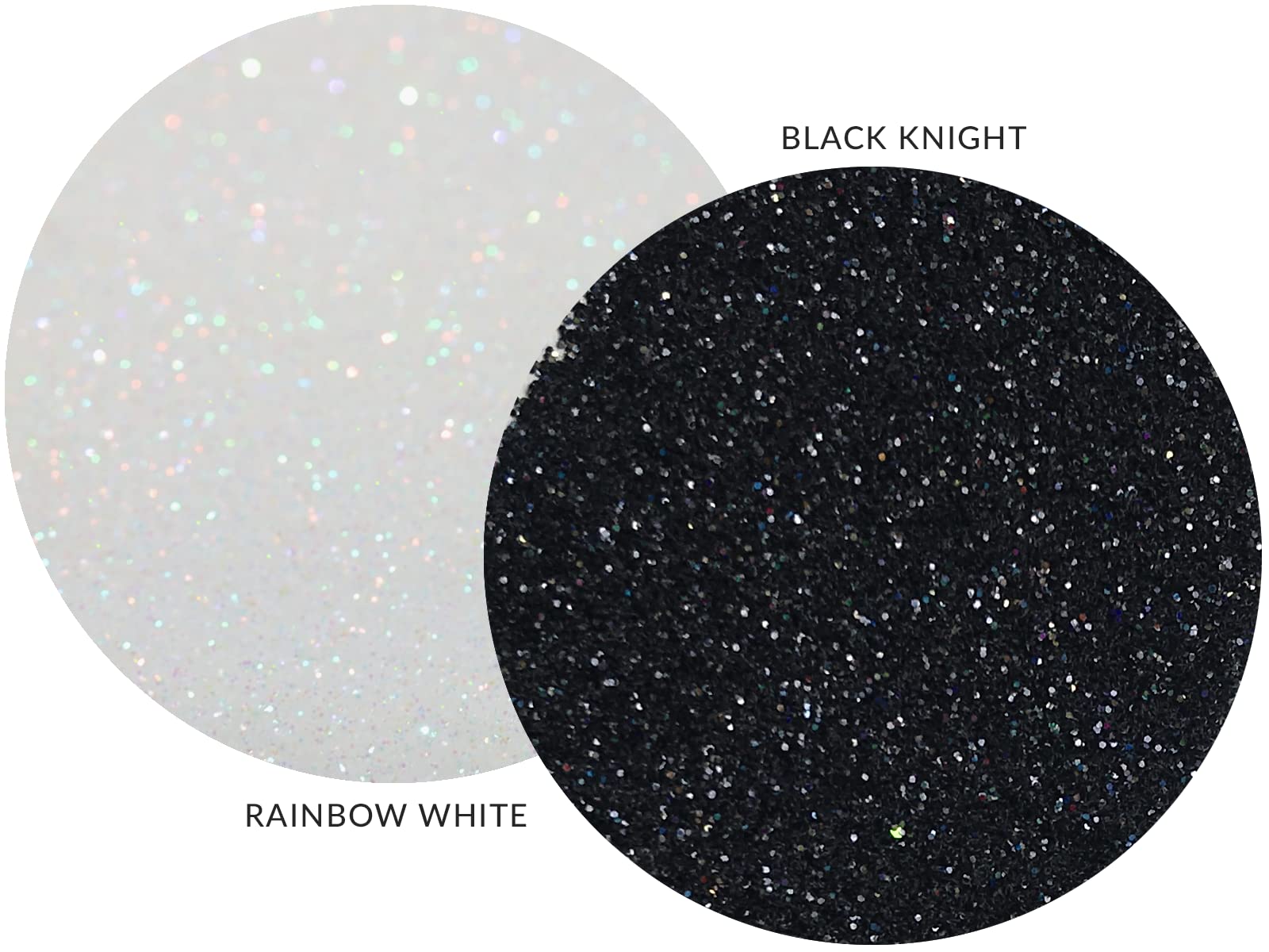 MARBLERS Cosmetic Grade Fine Glitter Duo [Black Knight & Rainbow White] 0.36oz (10g) | Non-Toxic | Vegan | Cruelty-Free | Eyeshadow, Nail Polish, Nail Art | Festival, Rave & Party Makeup | Body & Face