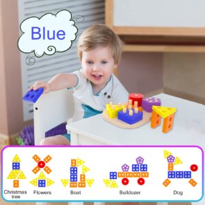 LKyoxs Montessori Toys for 1 2 3 Year Old Toddlers Wooden Shape Sorter Puzzles Sorting & Stacking Toys Educational Learning Toys for Preschool Activity Gift for Baby Boys Girls Kids Age 12+ Months