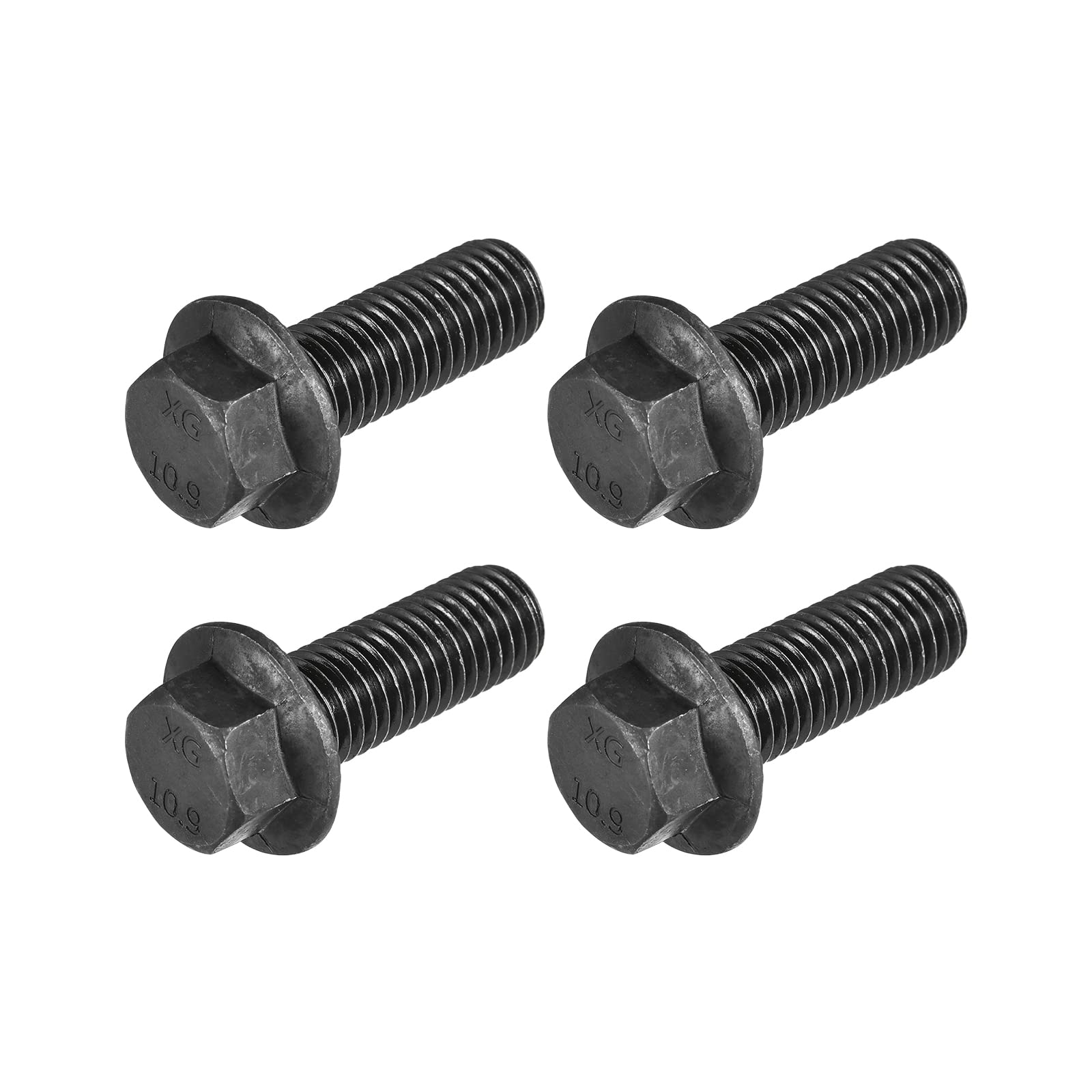 METALLIXITY Flanged Hex Head Bolts (M14x40mm) 4pcs, Hexagon Serrated Flange Bolt Fully Thread Screw - for House Construction Hardware Fasteners