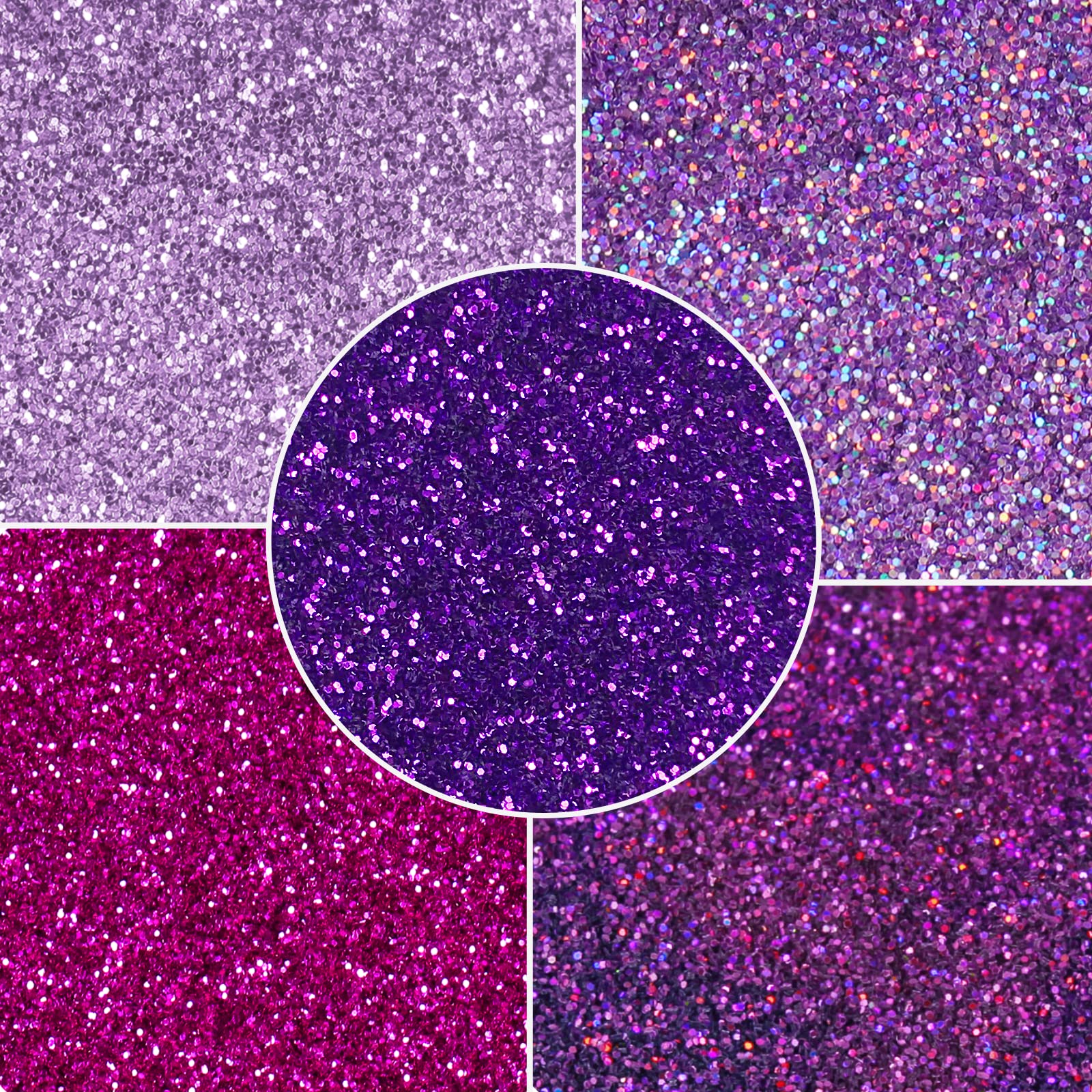 MARBLERS Cosmetic Grade Fine Glitter 5-Pack [Purple Mood] 0.90oz (25g) | Non-Toxic | Vegan | Cruelty-Free | Eyeshadow, Nail Polish, Nail Art | Festival, Rave & Party Makeup | Body & Face