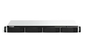 qnap ts-464eu-8g-us 4 bay high-speed 1u short depth rackmount nas with dual-2.5gbe, intel celeron cpu, 8gb ddr4 memory and 2.5gbe (2.5g/1g/100m) network connectivity (diskless)