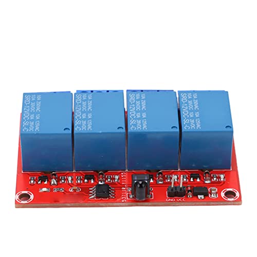 4 Channel Relay Module Receiver Set, Service Life 4 Channel Relay Module Kit Labor Saving PCB ABS with Internal Battery for Circuit (12V)