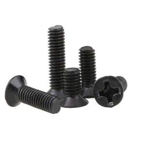 black carbon steel wood screws, electronic screws phillips flat head micro screws for glasses laptop notebook computer bolt m2 m2.5 m3 (m3*4mm，200 pcs)