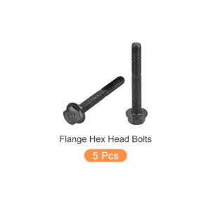 METALLIXITY Flanged Hex Head Bolts (M6x45mm) 5pcs, Hexagon Flange Bolt Half Thread Screw - for House Construction Hardware Fasteners