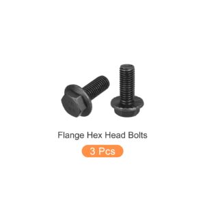 METALLIXITY Flanged Hex Head Bolts (M12x30mm) 3pcs, Hexagon Serrated Flange Bolt Fully Thread Screw - for House Construction Hardware Fasteners