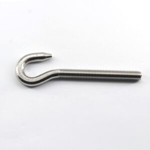 6Pcs Stainless Steel M10 Eye Bolt Long Shank Threaded Rod Round Hook Eyelet Bolt Screw