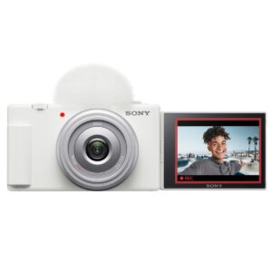 Sony ZV-1F Vlogging Camera, White Bundle with Corel PC Software Kit, 32GB SD Card, Shoulder Bag