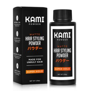 kami hair texture powder for men - strong hold & volume powder - texturizing hair powder for men’s styling, matte finish, all-day hold for thick hair