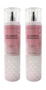 bath & body works strawberry snowflakes fine fragrance body mist gift set 8 oz pack lot of 2 (strawberry snowflakes) 8 fl oz (pack of 2) 16 fl oz