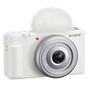 Sony ZV-1F Vlogging Camera, White Bundle with Corel PC Software Kit, 32GB SD Card, Shoulder Bag