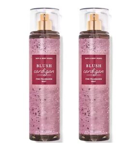 bath & body works blush cardigan fine fragrance body mist gift set 8 oz pack lot of 2 (blush cardigan)