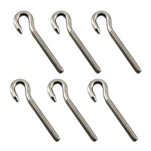 6pcs stainless steel m10 eye bolt long shank threaded rod round hook eyelet bolt screw