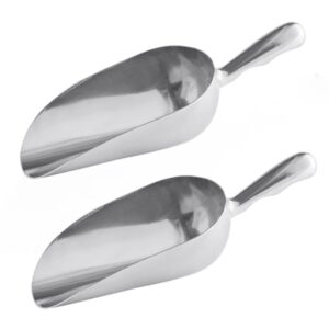 truecraftware-set of 2 aluminum 85 oz. scoop with contoured handle- for bar ice flour utility scoop kitchen ice scooper for ice maker popcorn scoop food scoops for bar party wedding