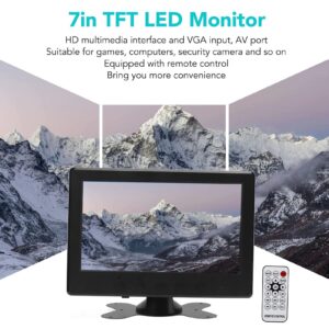 Shanrya LED Color Video Monitor, Adjustable 7 Inch TFT LED Screen Monitor for Home Computer (US Plug)