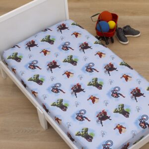 Marvel Avengers Fitted Crib Sheet 100% Soft Microfiber, Baby Sheet, Fits Standard Size Crib Mattress 28in x 52in