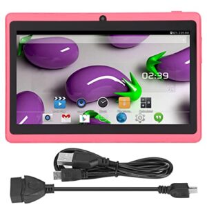 yoidesu 7in tablet pc, kids tablet quad core cpu eye protection, mini tablet with 8gb rom support wifi dual camera for (pink)