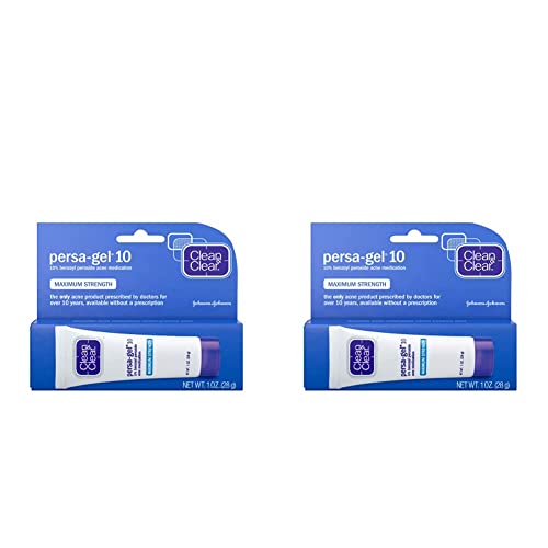 Clean & Clear, Persa-Gel 10 Acne Spot Treatment, Maximum Strength, 1 Oz (Pack of 2)