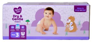 parent's choice diapers, dry & gentle diapers size 3 (16-28 lbs) - 126 count