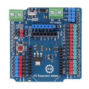 Sensor Expansion Board, 14 Digital 6 Analog Ports Practical 3P Sensor Expansion Module Communication Storage Interface Support External Power Supply for DIY