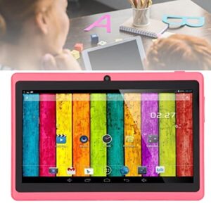 Yoidesu 7in Tablet PC, Kids Tablet Quad Core CPU Eye Protection, Mini Tablet with 8GB ROM Support WiFi Dual Camera for (Pink)