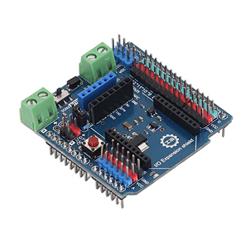 Sensor Expansion Board, 14 Digital 6 Analog Ports Practical 3P Sensor Expansion Module Communication Storage Interface Support External Power Supply for DIY