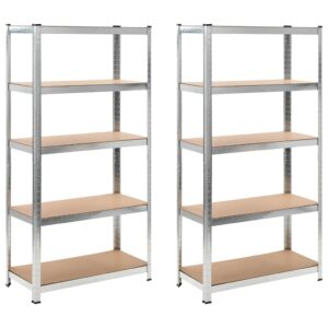 zqqlvoo multipurpose shelf display rack,garage storage shelving,shelves for storage shelving,garage shelves, basement shelving utility shelf rack,storage shelves 2 pcs 35.4"x15.7"x70.9" mdf