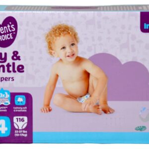 Parent's Choice Diapers, Dry & Gentle Diapers Size 4 (22-37 lbs) - 116 Count