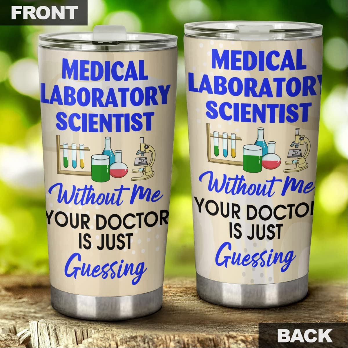 MEDROC Medical Technologist Tumbler Stainless Steel 20oz, Your Doctor Just Guesing Medical Laboratory Scientist Gift For Birthday Christmas, Medical Laboratory Professionals Week Gifts For Women Men