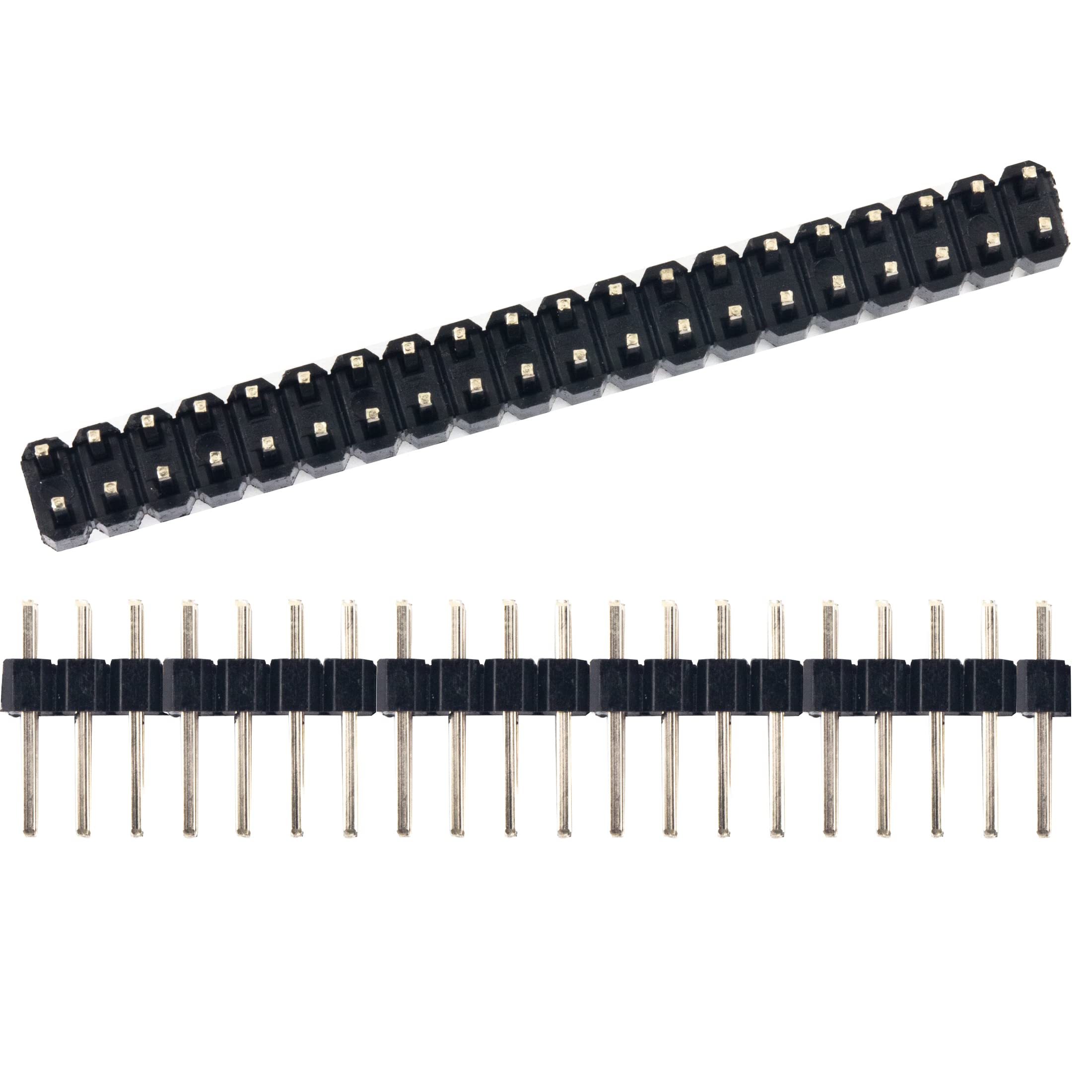 20pcs Break-Away 0.1" 2x20-pin Strip Dual Male Headers for Raspberry Pi Zero GPIO (Long 11mm / 0.43")