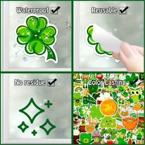 Celaza 200pcs St.Patricks Stickers, Self-Adhesive Stickers with Shamrocks Clover Gold Coin Sticker, St.Patricks Day Goodie Bags Fillers for Kids Wraps Decorations Ornaments