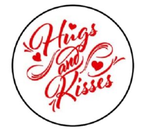 48 pcs valentine's day hugs and kisses​​​​​​​​​​​ stickers envelope seals labels round tags, stamps sticker for gift cards, envelopes, boxes for holiday, birthday, christmas