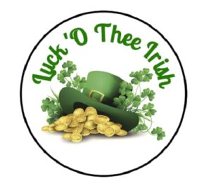 48 pcs saint patrick's luck 'o thee irish​​​​​​​​​ stickers envelope seals labels round tags, stamps sticker for gift cards, envelopes, boxes for holiday, birthday, christmas