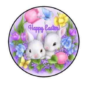 48 pcs easter precious bunnies​​ stickers envelope seals labels round tags, stamps sticker for gift cards, envelopes, boxes for holiday, birthday, christmas