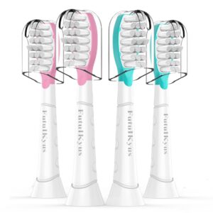 kids replacement heads for philips sonicare: 7+ child soft electric toothbrush standard children brush head for boy girl, pink & blue 4 pack