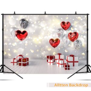 Alltten 7x5ft Happy Valentines Day Backdrops for Photography Valentine's Day Photo Backdrop Valentine's Day Decorations for Party Studio Props F35 Grey