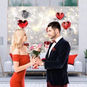 Alltten 7x5ft Happy Valentines Day Backdrops for Photography Valentine's Day Photo Backdrop Valentine's Day Decorations for Party Studio Props F35 Grey