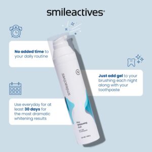 Smileactives Power Teeth Whitening Gel - Add to Toothpaste for Whiter Teeth and Brighter Smile - 2oz Pump Bottle + Smileactives Advanced Teeth Whitening Pens - Vanilla Mint (Pack of 2)