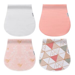 burp cloths baby burp set, burping cloth newborn towel for newborns boys girls 4 pack 19.68x9.45in (pink)