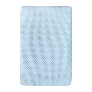 kiddyklouds crib sheets for standard crib mattress 52 x 28 x 8 inches for baby boys girls neutral. soft plush minky crib sheet. (no. 3 - light blue)