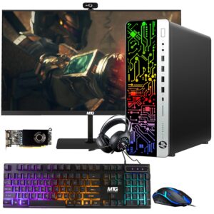 hp g3 rgb computer pc intel i5-6th gen, amd rx 550 graphics, 32gb ram, 240gb ssd + 2tb hdd, mtg new 24 inch monitor, rgb keyboard mouse, headphone, webcam, win 10 pro (renewed)