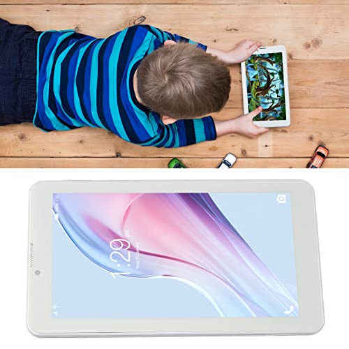 Yoidesu 7in Tablet, Kids Tablet 2GB 32GB 3G Internet Calling for Android10 System, 5G WiFi Dual Band Dual Camera Tablet PC 100‑240V (US Plug)