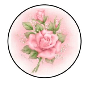 48 pcs valentine's day pink rose​​​​ stickers envelope seals labels round tags, stamps sticker for gift cards, envelopes, boxes for holiday, birthday, christmas