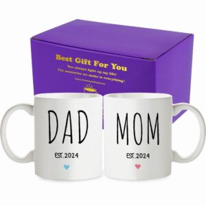 fatbaby new mom and dad coffee mug,pregnancy gifts for new parents est 2024, first time parents gifts, new parents gifts for couples,baby shower gifts 11oz