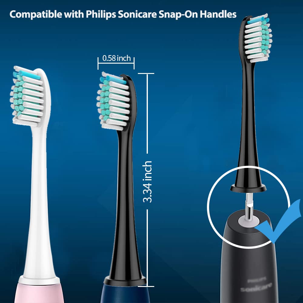 8Pcs Toothbrush Replacement Heads Compatible with Philips Sonicare Electric Toothbrushes Snap-on Handles (Multi-Colored)