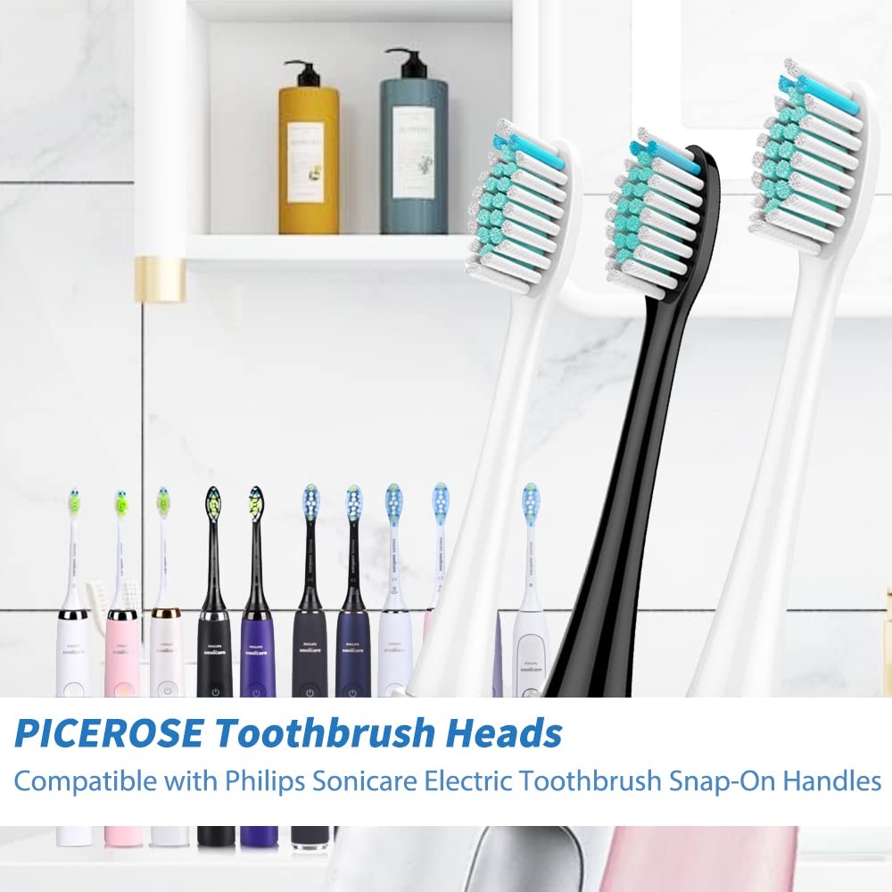 8Pcs Toothbrush Replacement Heads Compatible with Philips Sonicare Electric Toothbrushes Snap-on Handles (Multi-Colored)