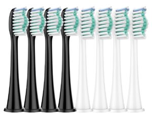 8pcs toothbrush replacement heads compatible with philips sonicare electric toothbrushes snap-on handles (multi-colored)