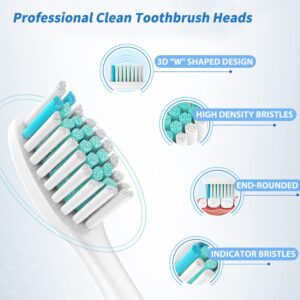 8Pcs Toothbrush Replacement Heads Compatible with Philips Sonicare Electric Toothbrushes Snap-on Handles (Multi-Colored)