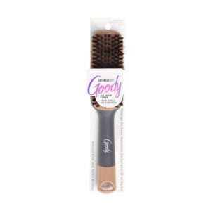 goody detangle it boar bristle hair brush, use as a detangling brush or styling brush, conditions & boosts shine, helps tackle knots & reduce frizz, for wet or dry hair, brown/grey