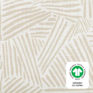 babyletto 100% Organic Cotton Quilt, GOTS-Certified, 3-Layers of Ultra-Soft and Breathable Muslin - Oat Stripe